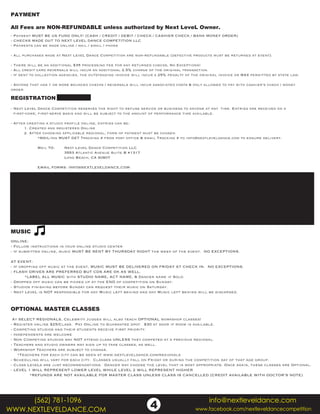 NEXT LEVEL DANCE COMPETITION 2014 RULES | PDF