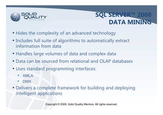 SQL Server Data Mining - Taking your Application Design to the Next Level | PPT