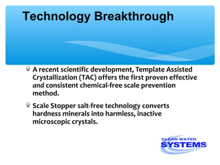 Scale Stopper - Saltless Water "Softener" & Chlorine Removal Systems | PPT