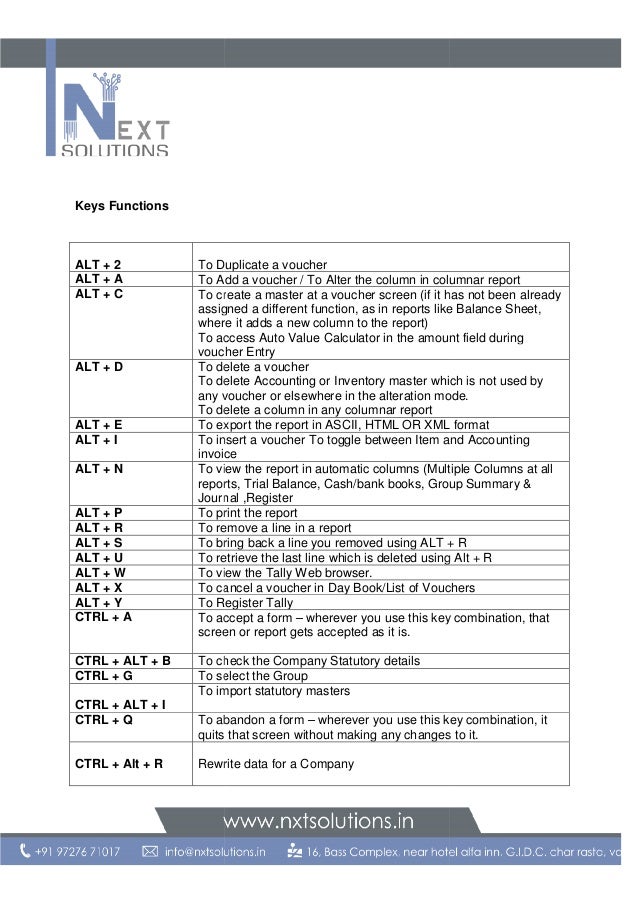Tally Shortcut Key tally-shortcut-key