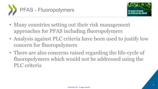 Next steps of polymeric PFAS at the OECD and summary of past work on ...