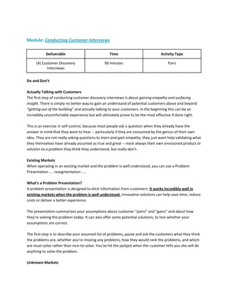 Customer Discovery Skills | DOCX