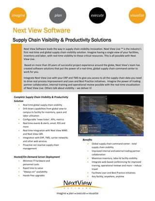 Next View Live - Product Description | PDF