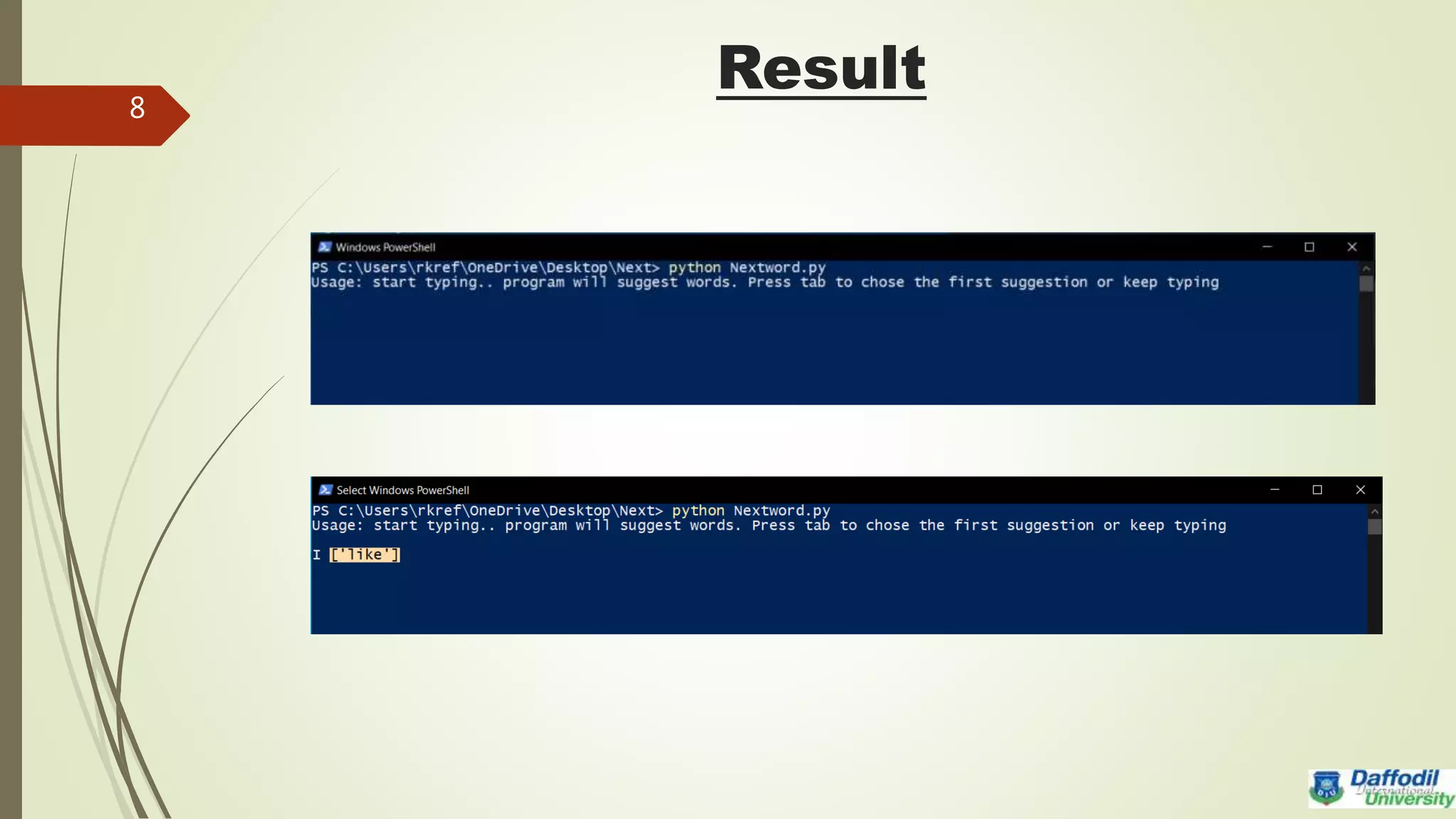 Next word predication using markov models | PPTX