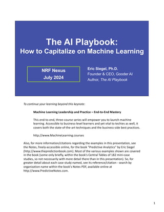 The AI Playbook: How to capitalize on machine learning | PDF