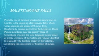 TOURISM ATTRACTION IN LESOTHO 2024.Pptx. | PPT