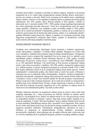 Nezaposlenost kao drustvena pojava sociologija | DOC