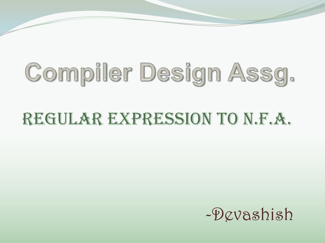 REGULAR EXPRESSION TO N.F.A | PPTX