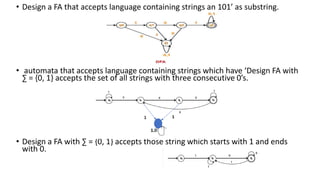 Automata theory -- NFA and DFA construction | PPTX | Programming Languages | Computing