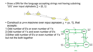 Automata theory -- NFA and DFA construction | PPTX | Programming Languages | Computing