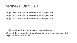 NFA Converted to DFA , Minimization of DFA , Transition Diagram | PPTX