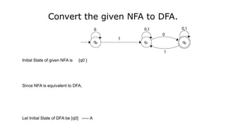Automata theory - NFA to DFA Conversion | PPTX