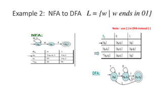 Automata theory - NFA to DFA Conversion | PPTX