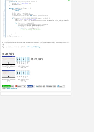 Android NFC | PDF | Operating Systems | Computer Software and Applications
