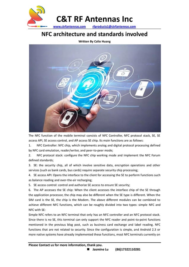 NFC architecture and standards involved -C&T RF Antennas Inc | PDF