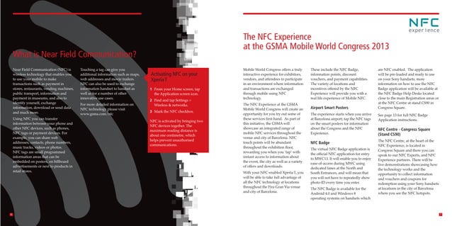 Nfc experience brochure. MWC 2013 - Servicios Financieros | PDF