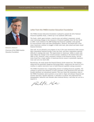 FINRA 2012 Financial Capability | PDF