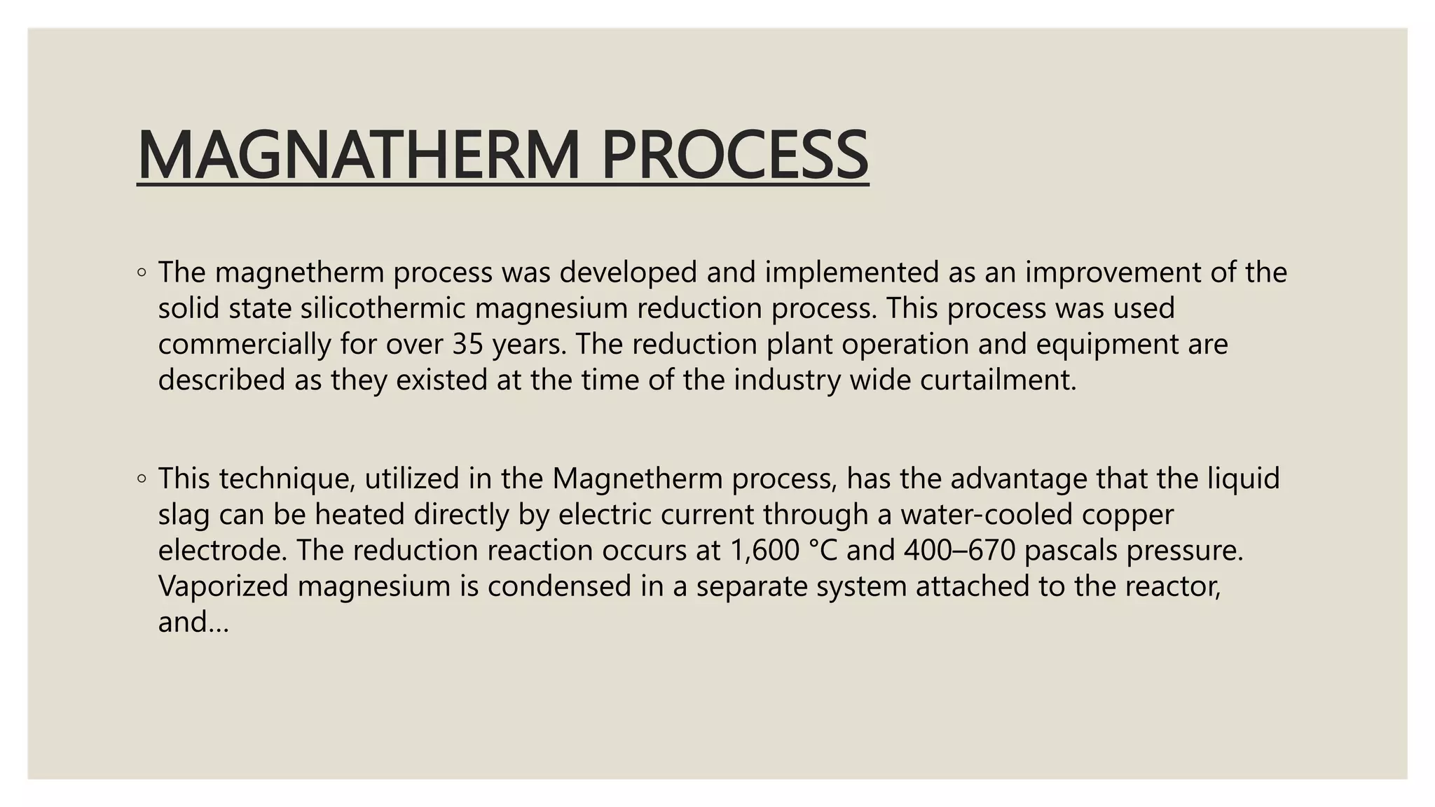 Magnesium extraction | PPTX