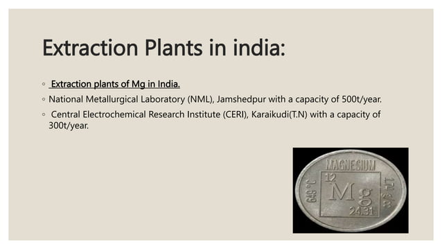 Magnesium extraction | PPTX | Chemistry | Science