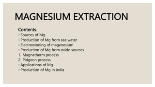 Magnesium extraction | PPTX