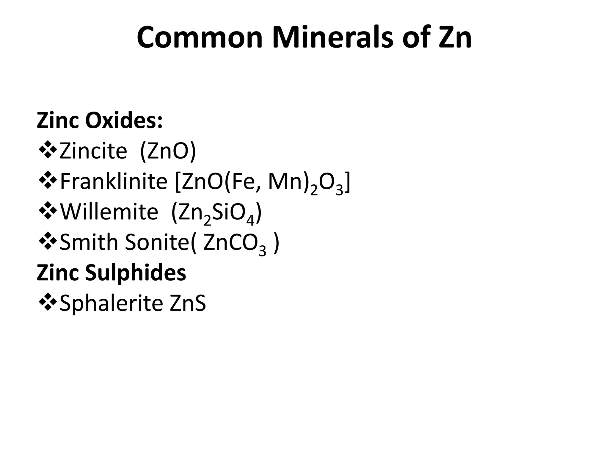 Extraction of zinc | PPTX