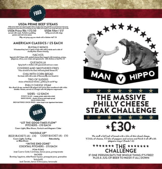 The American Football Menu | The Hippodrome | PDF
