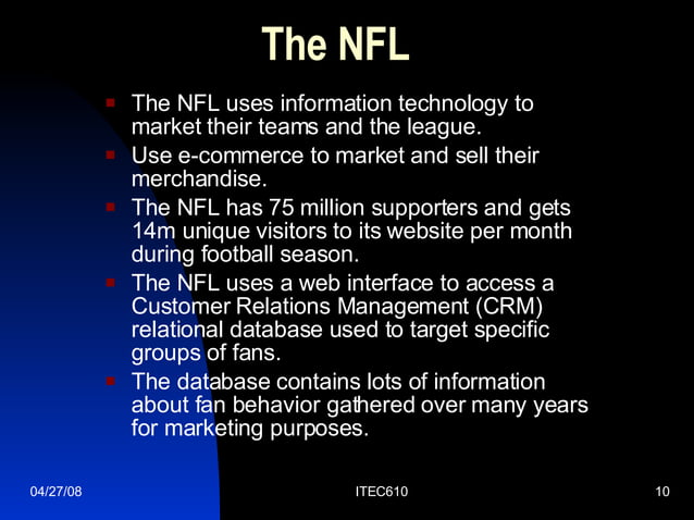 Nfl Case Study | PPT