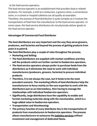 Understanding Food Distributors' Roles: Insights with NFL Freight | PDF ...