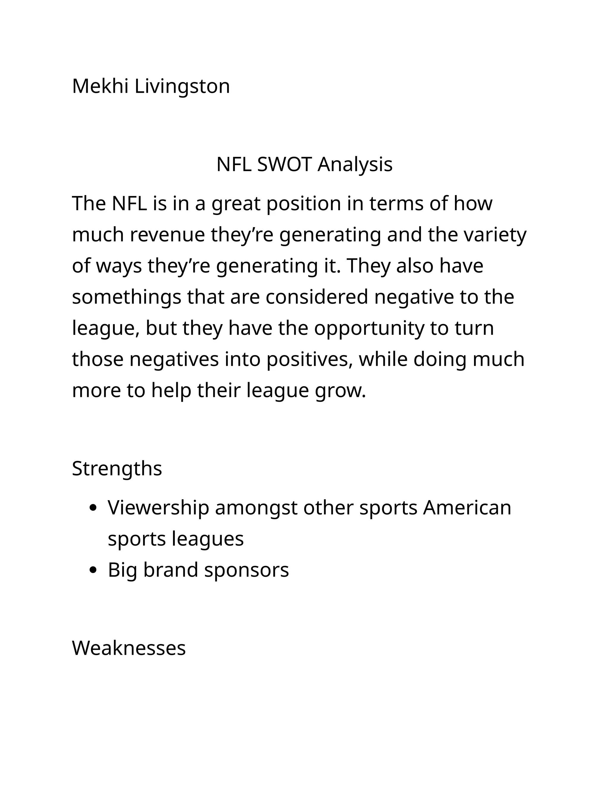 NFL SWOT Analy.................... .docx
