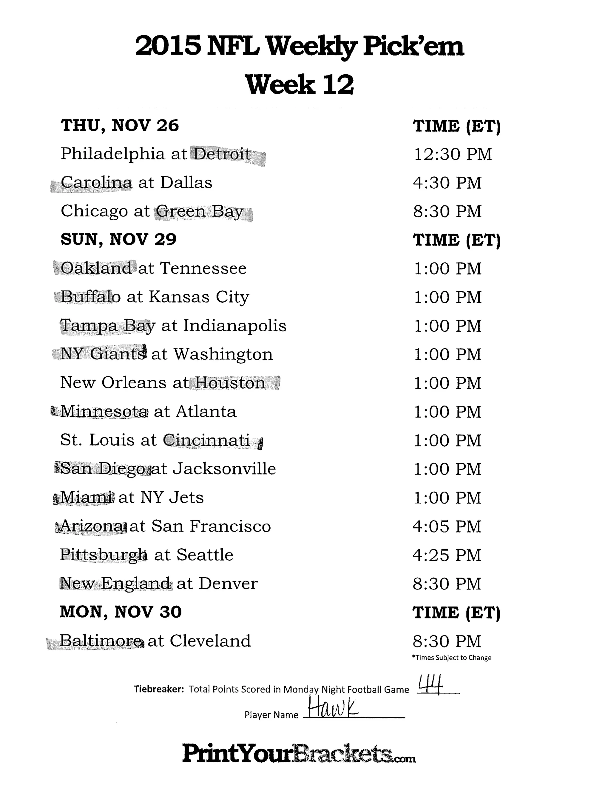 Nfl week 12 extra picks | PDF