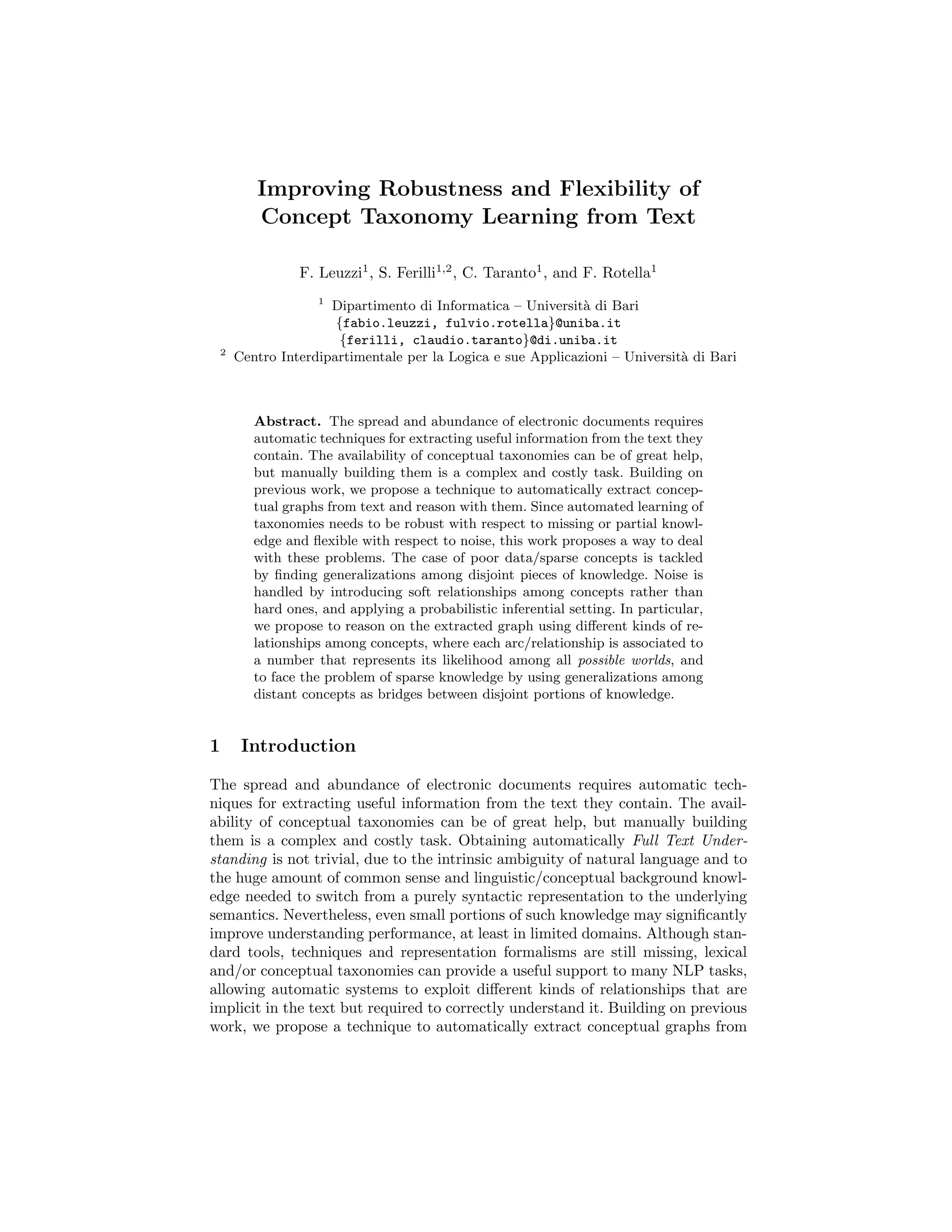 Improving Robustness and Flexibility of Concept Taxonomy Learning from Text | PDF