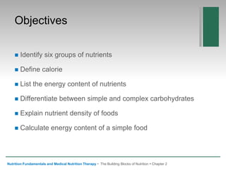 NFMNT Chapter 2 The Building Blocks of Nutrition | PPT