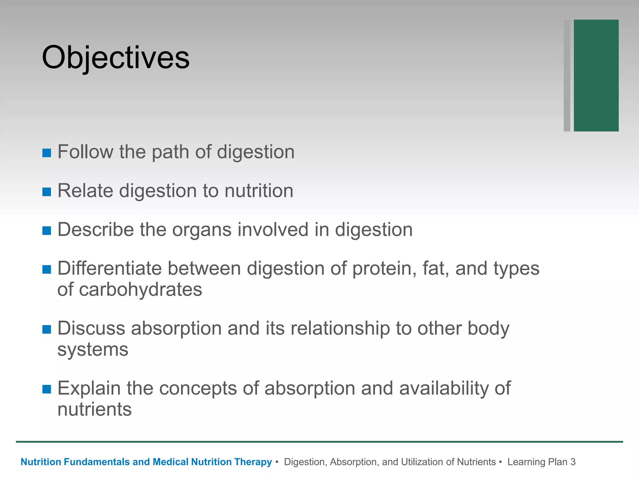 NFMNT Chapter 3 Digestion, Absorption, and Utilization of Nutrients | PPTX
