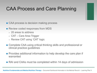 NFMNT Chapter 9 Document Nutritional Information in the Medical Record ...