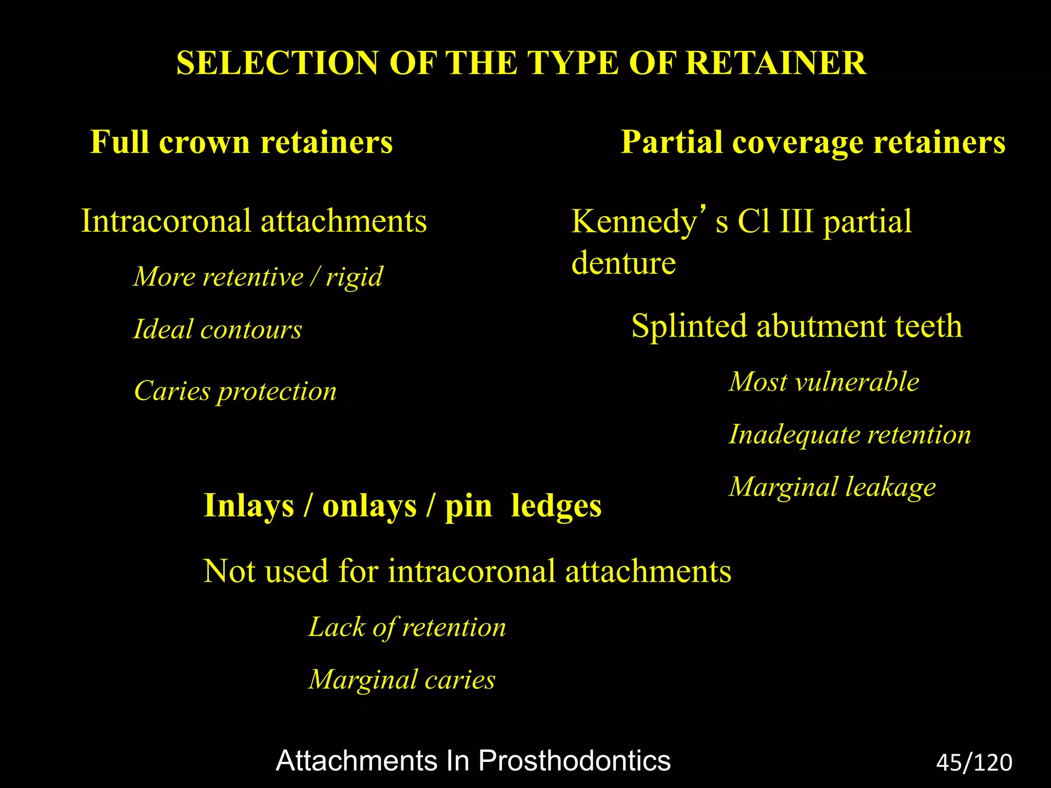 Attachments In Prosthodontics | PPTX