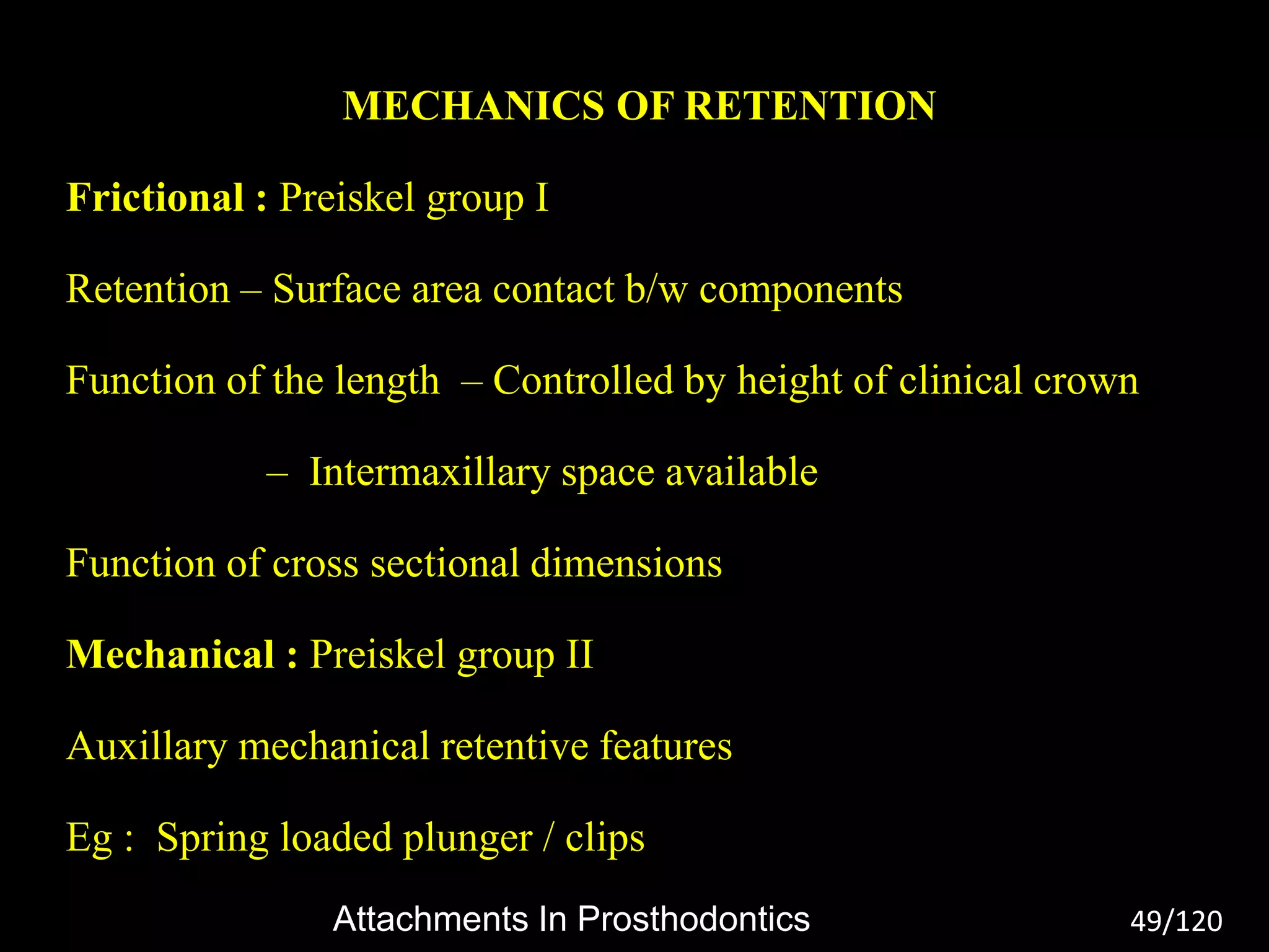 Attachments In Prosthodontics | PPTX