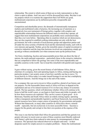 Nicky Oppenheimer World Economic Forum Jan 2000 | PDF