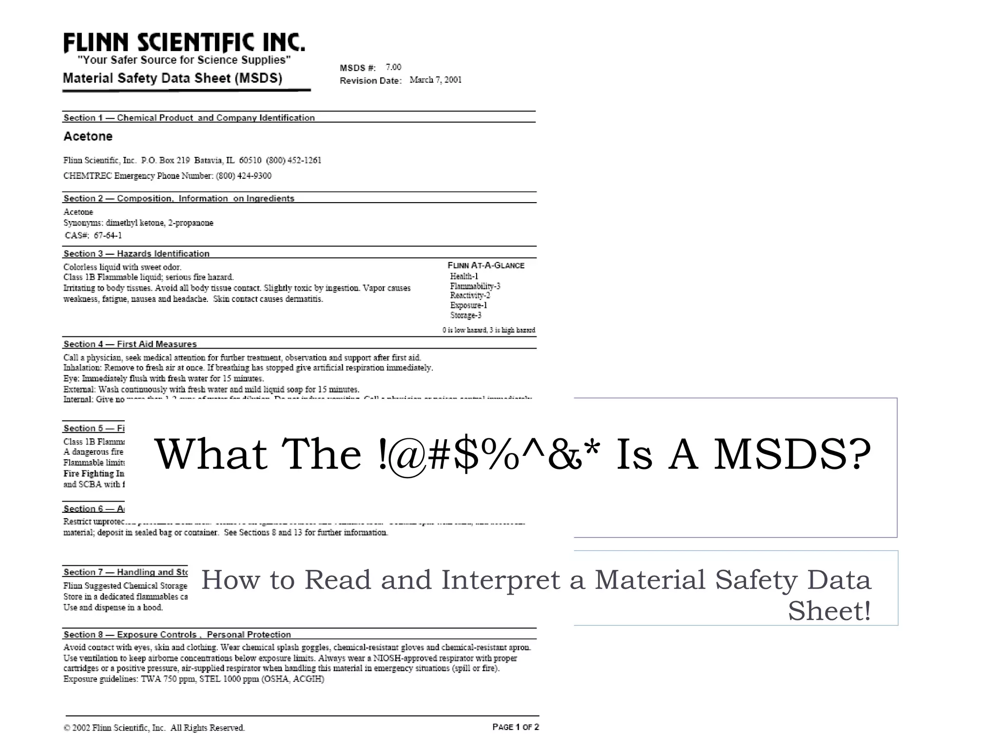 NFPA and MSDS | ODP