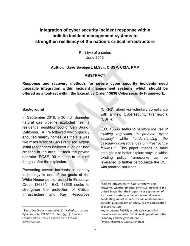 Integration of cyber security incident response with IMS -- an approach ...