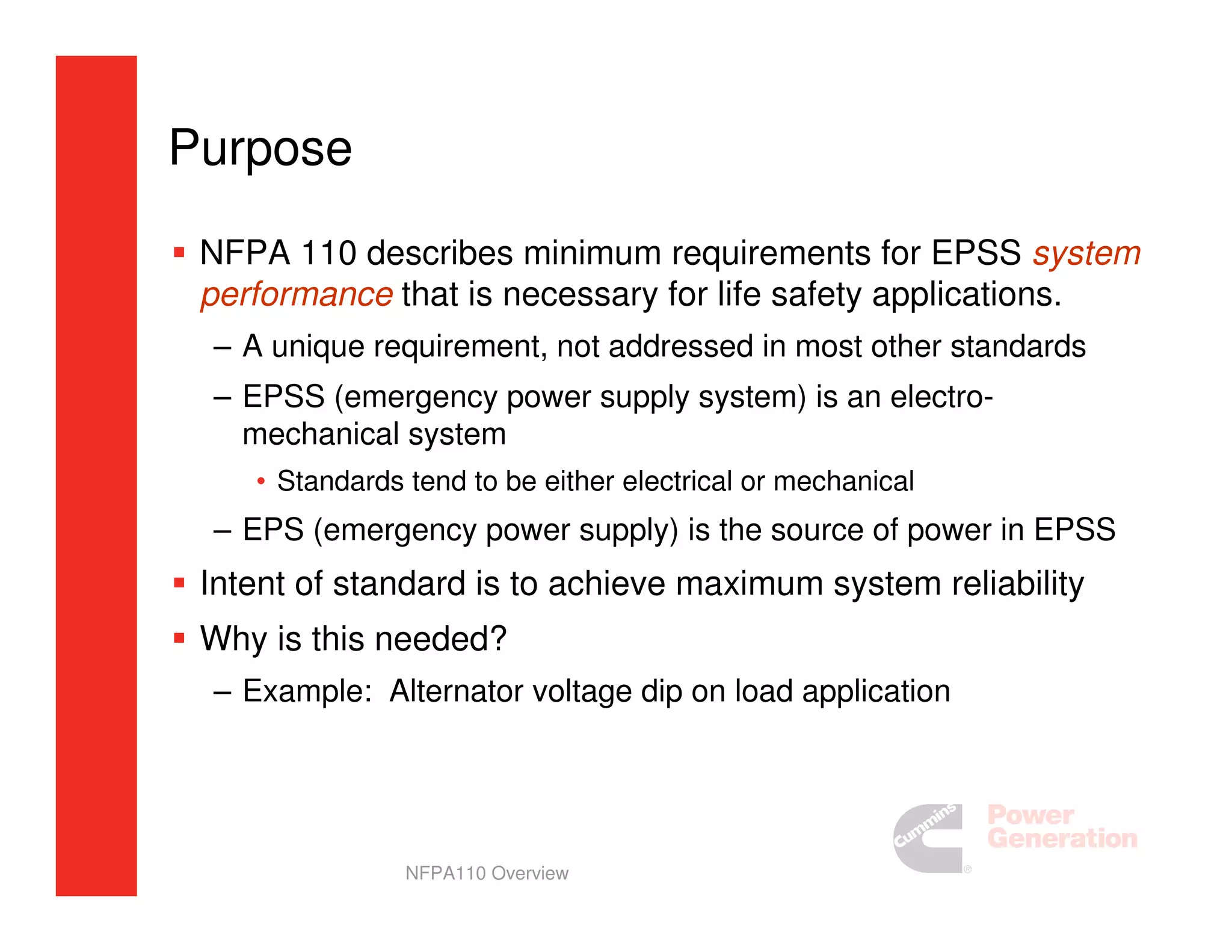 NFPA 110 Overview | PDF