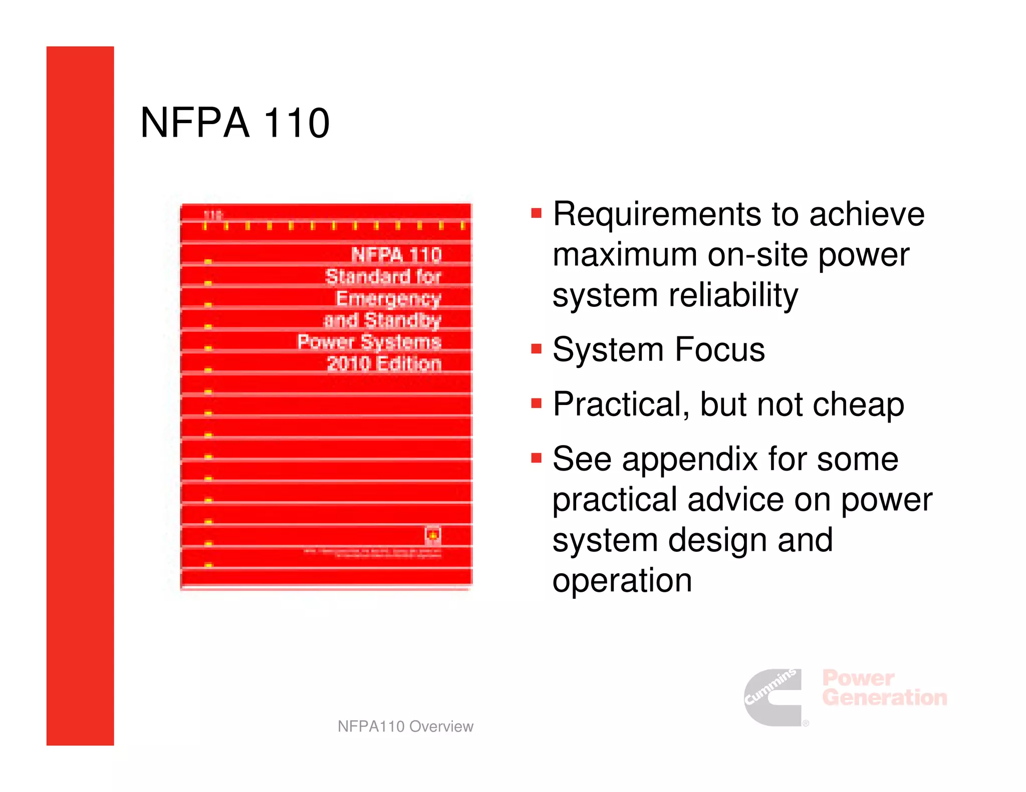 NFPA 110 Overview | PDF