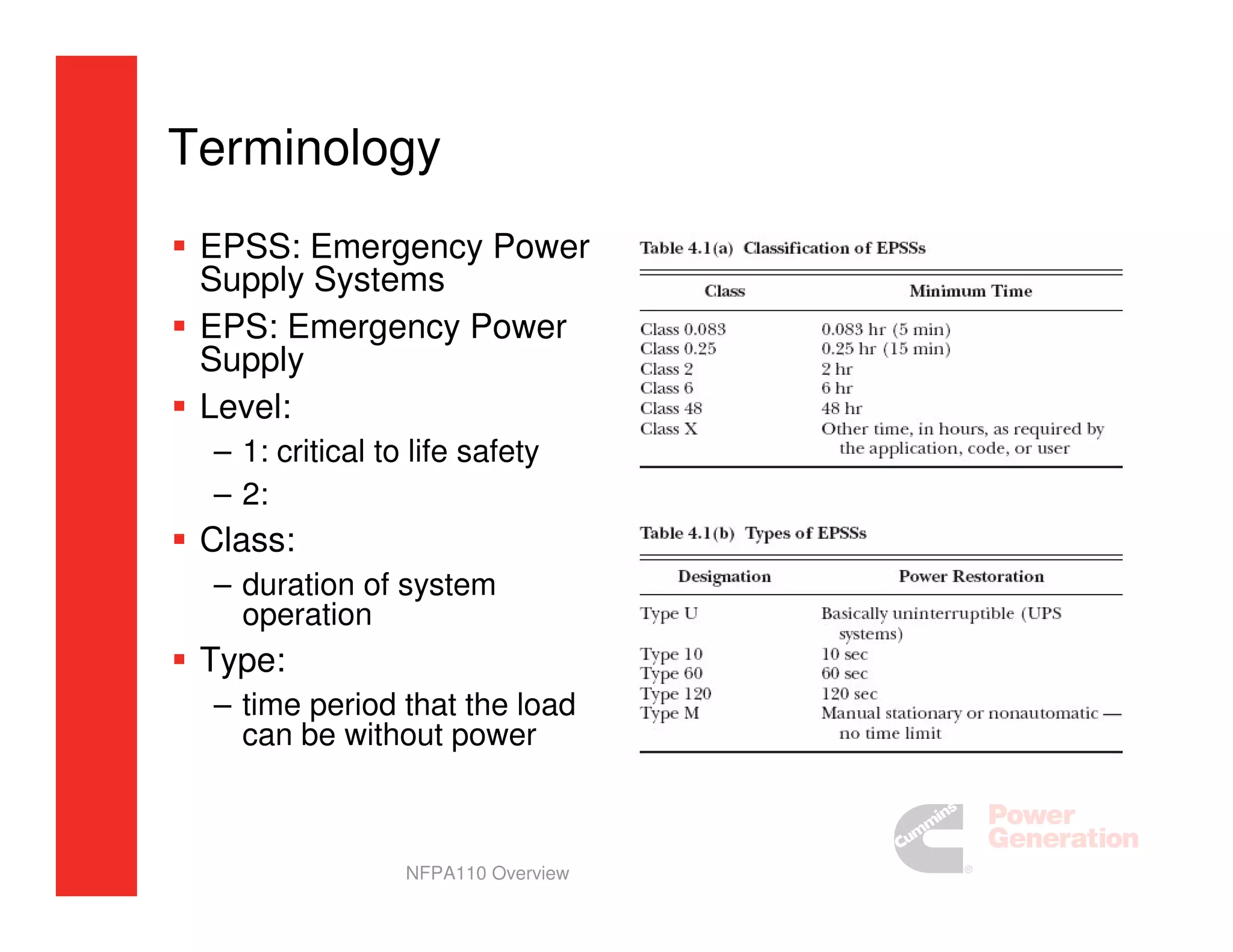 NFPA 110 Overview | PDF