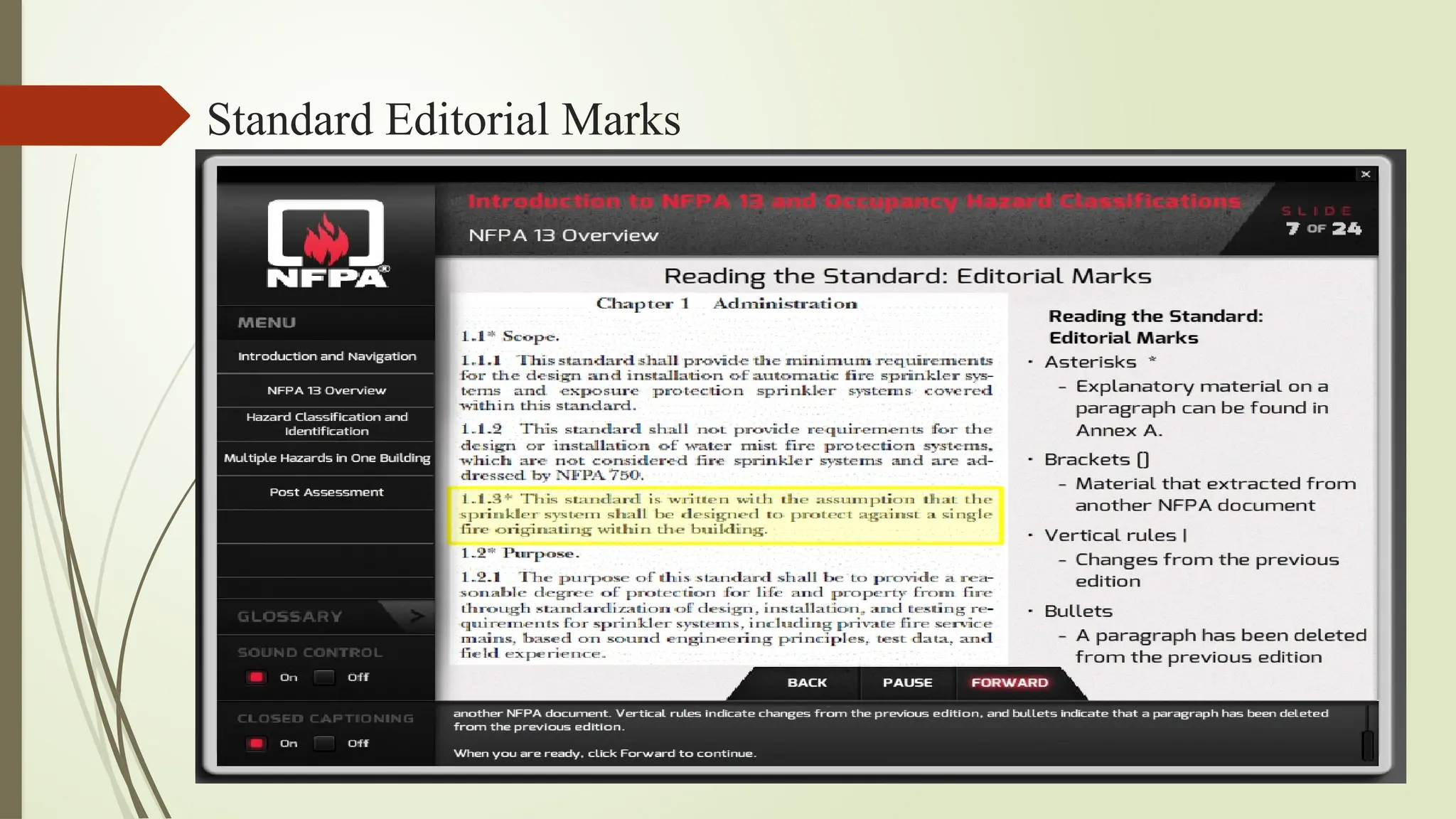 NFPA 13-Module 1-Introduction to NFPA 13 Occupancy and Commodity Hazard ...