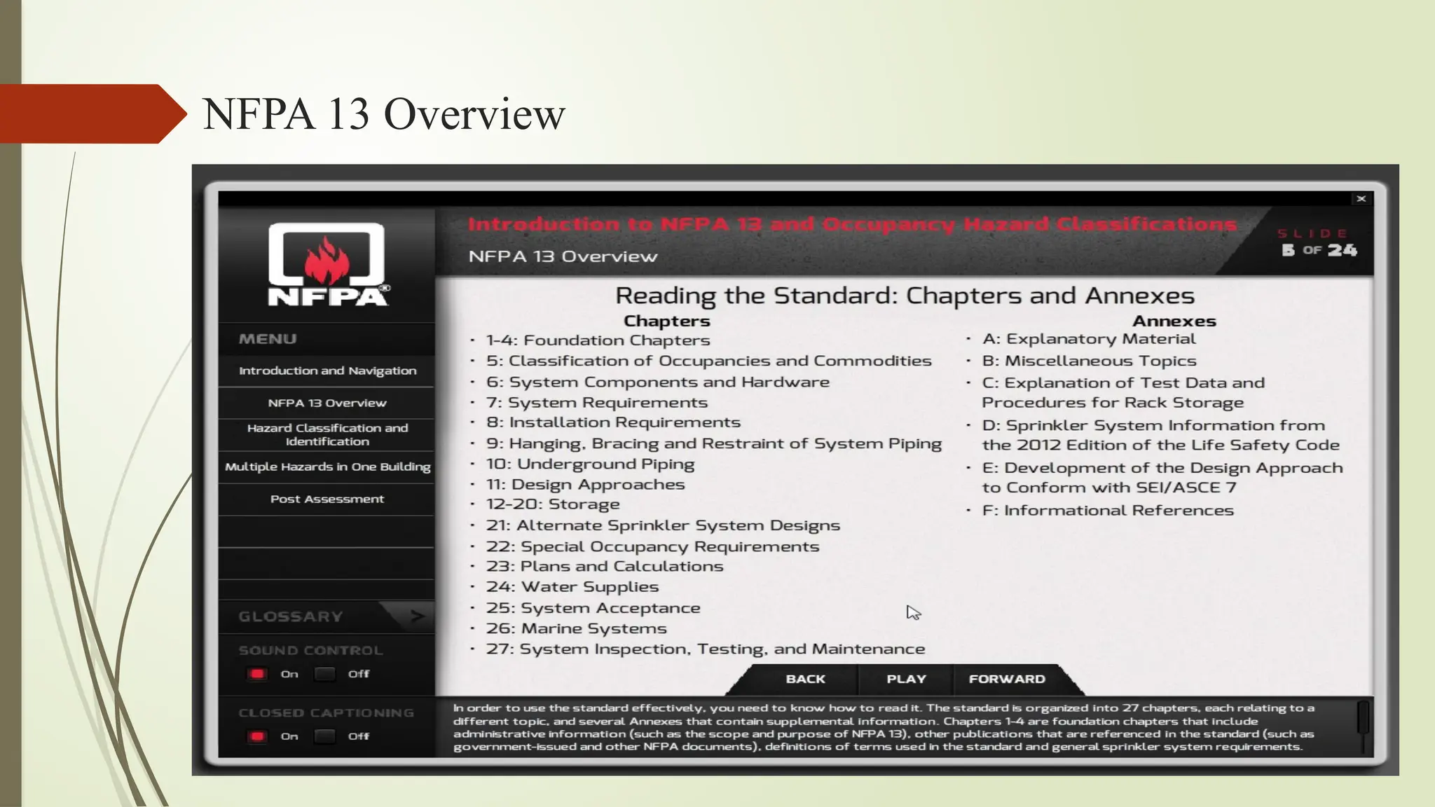 NFPA 13-Module 1-Introduction to NFPA 13 Occupancy and Commodity Hazard ...