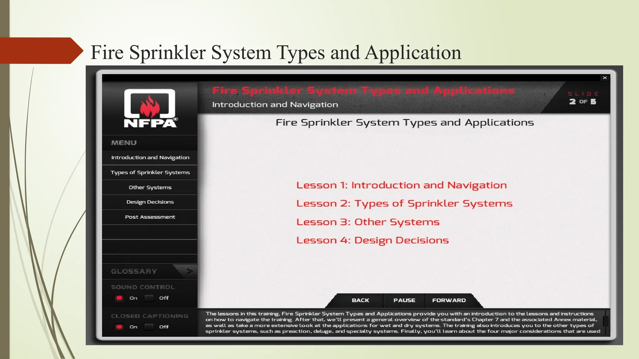 NFPA 13-Module 2-Fire Sprinkler Types and Applications.pptx