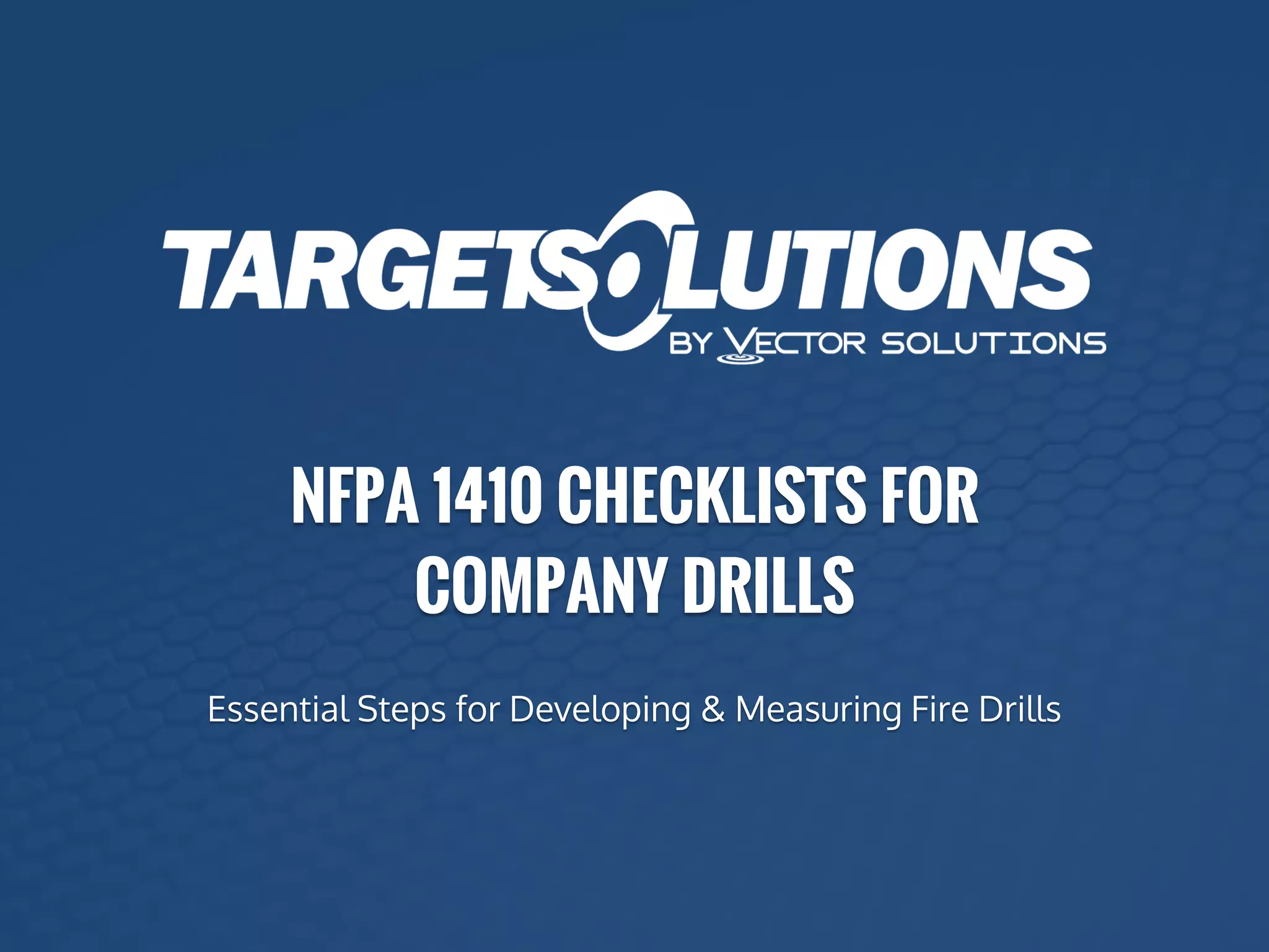 TargetSolutions NFPA 1410 Checklists for Company Drills | PDF