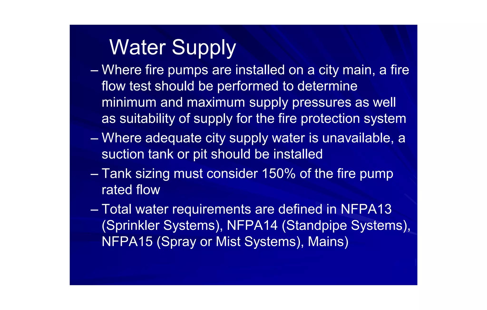 Nfpa20 standard for the installation of stationary pumps for fire ...