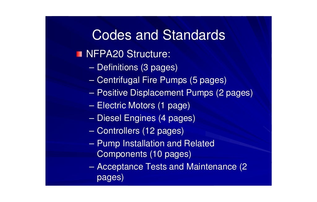 Nfpa20 standard for the installation of stationary pumps for fire pro…