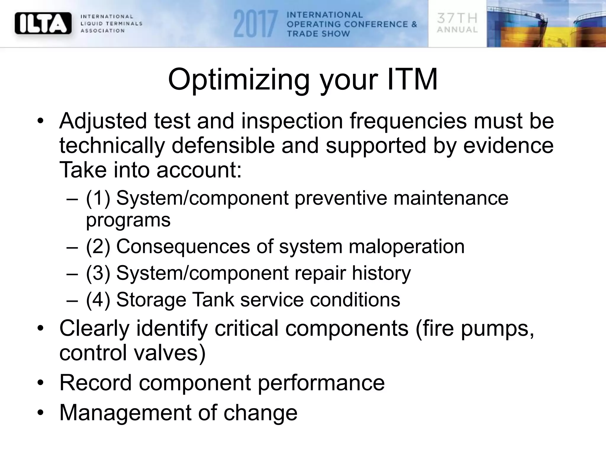 Fire Protection Equipment Inspection, Testing, and Maintenance: An ...