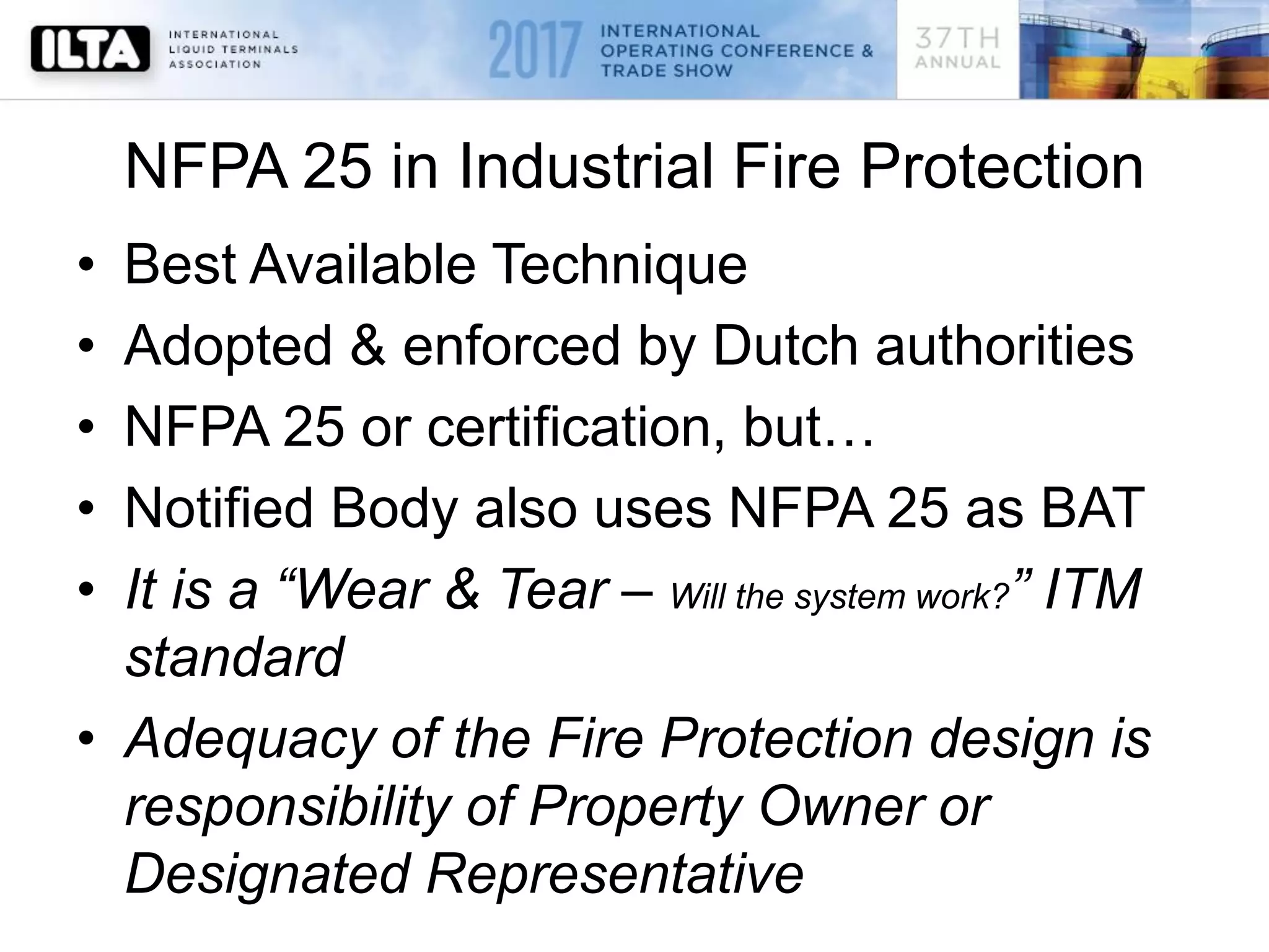 Fire Protection Equipment Inspection, Testing, and Maintenance: An ...